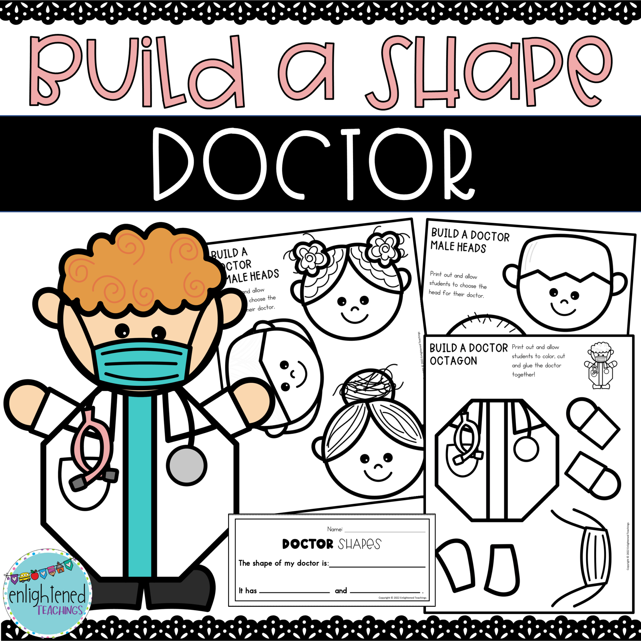 Build a Doctor Shape Craft - 2D Shapes Craft - Community Helpers | Made ...