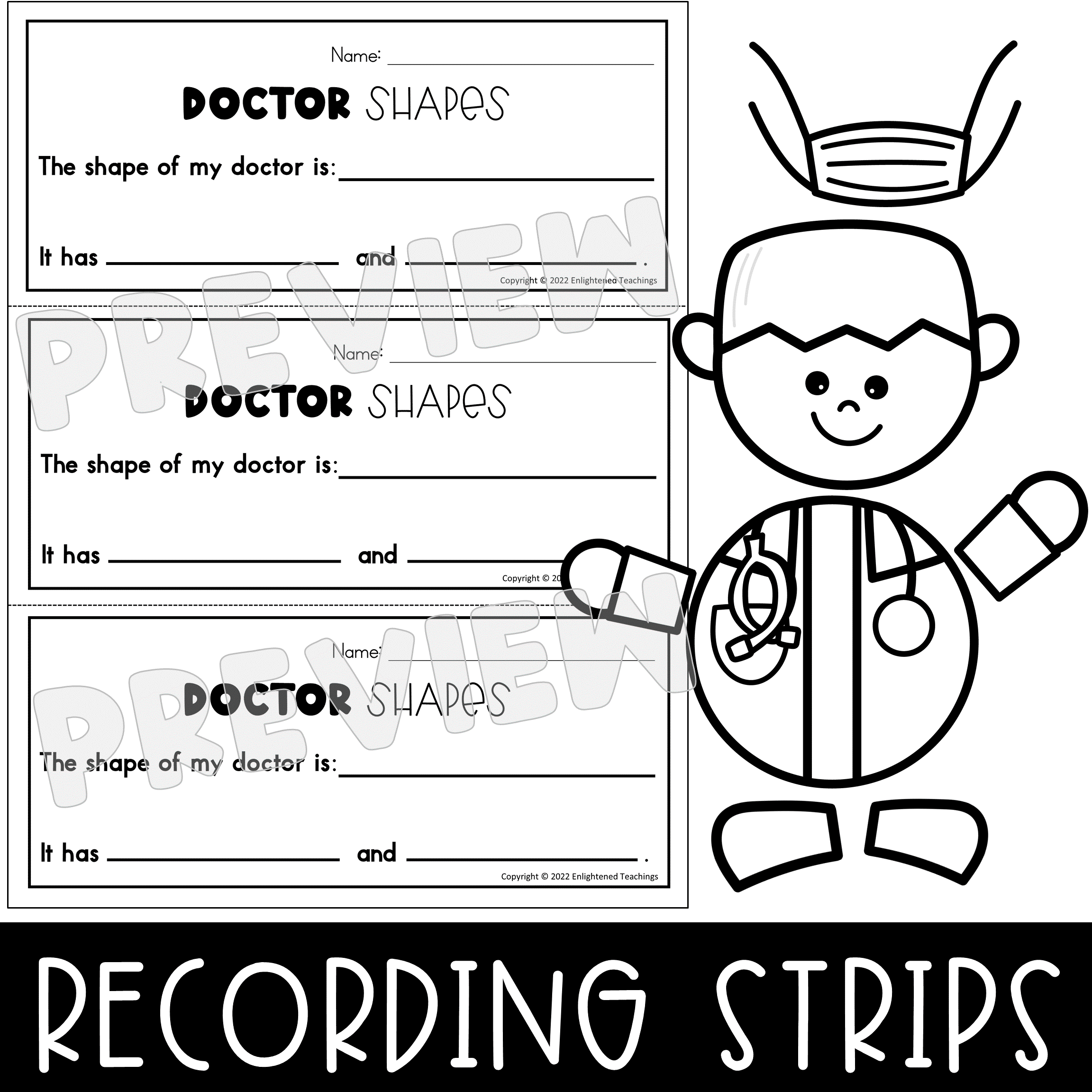 Build a Doctor Shape Craft - 2D Shapes Craft - Community Helpers | Made ...