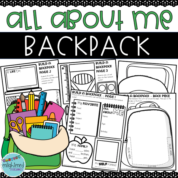 All About Me Backpack, Back to School Craft Writing, Build a Backpack ...