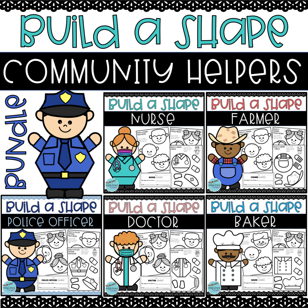 Build a 2D Community Helper Shape Craft BUNDLE - 2D Shape Crafts | Made ...