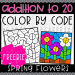 Spring Flowers Addition to 20 Color by Code FREEBIE - Made By Teachers