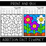 Spring Flowers Addition to 20 Color by Code FREEBIE - Made By Teachers