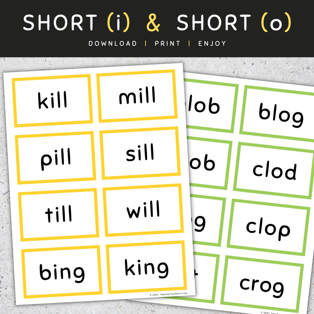 Flash Cards Bundle: CVC, CVCC, CCVC Words Flashcards, Short Vowels ...