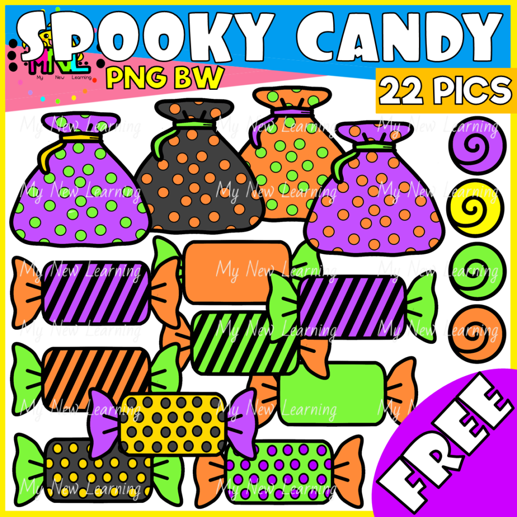 FREE Halloween Candy And Candy Bag Clipart | Made By Teachers