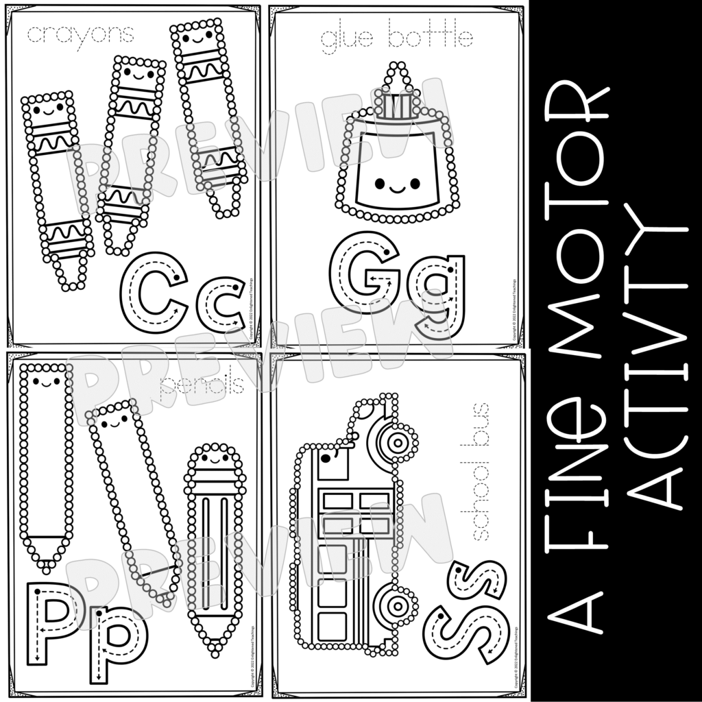 Q-tip Painting Fine Motor Activity, Dot Painting Back to School Theme ...