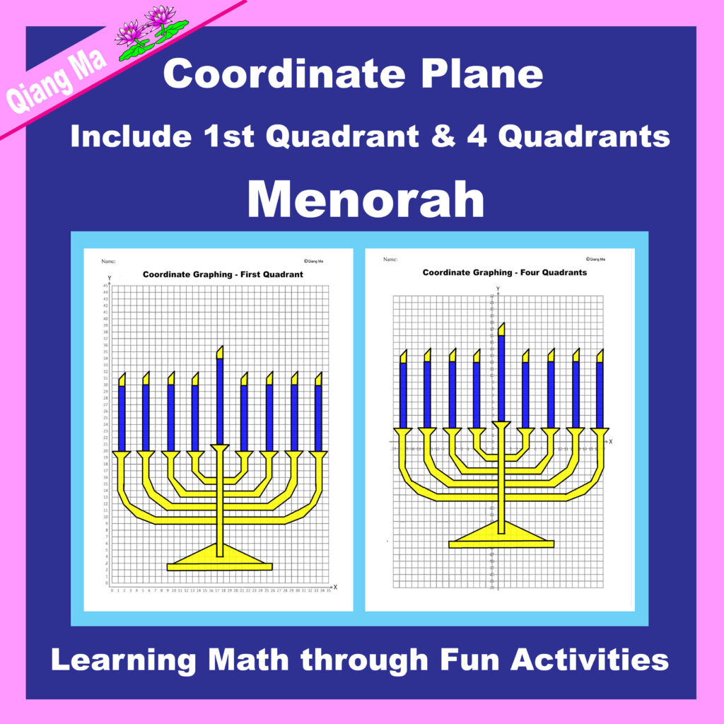 Hanukkah Coordinate Plane Graphing Picture: Menorah | Made By Teachers