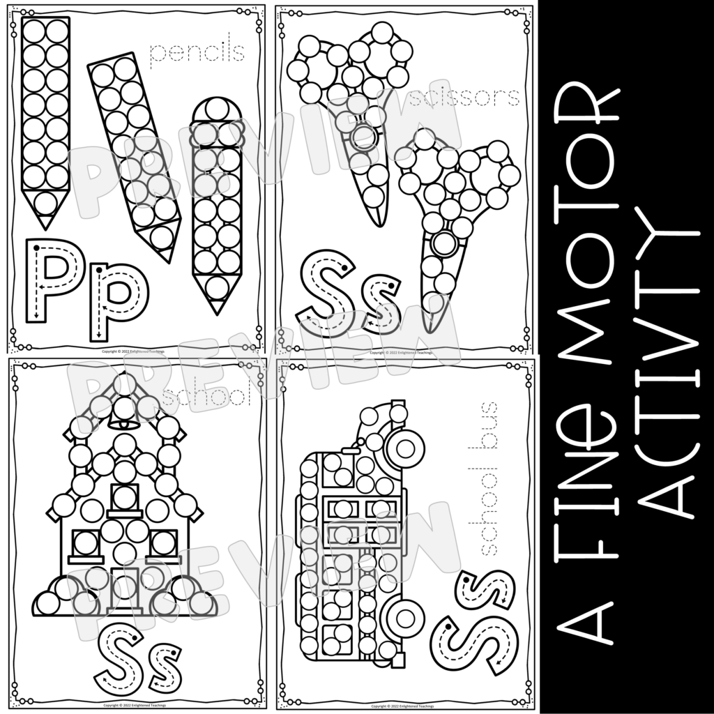 Dot Marker Fine Motor Activity, Dot Painting Back to School Theme ...