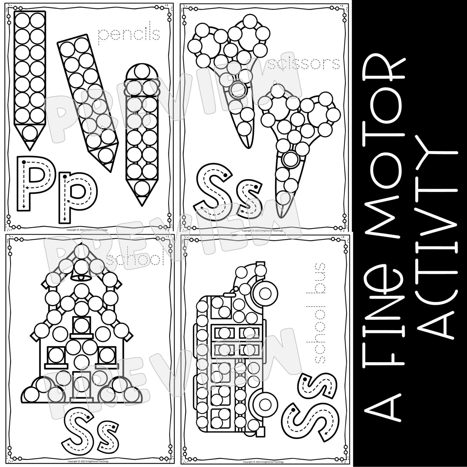 Dot Marker Fine Motor Activity, Dot Painting Back to School Theme ...