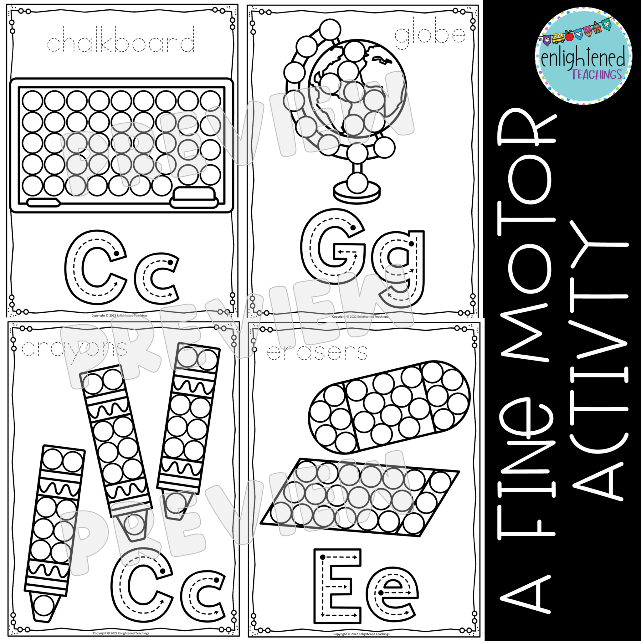 Dot Marker Fine Motor Activity, Dot Painting Back to School Theme ...