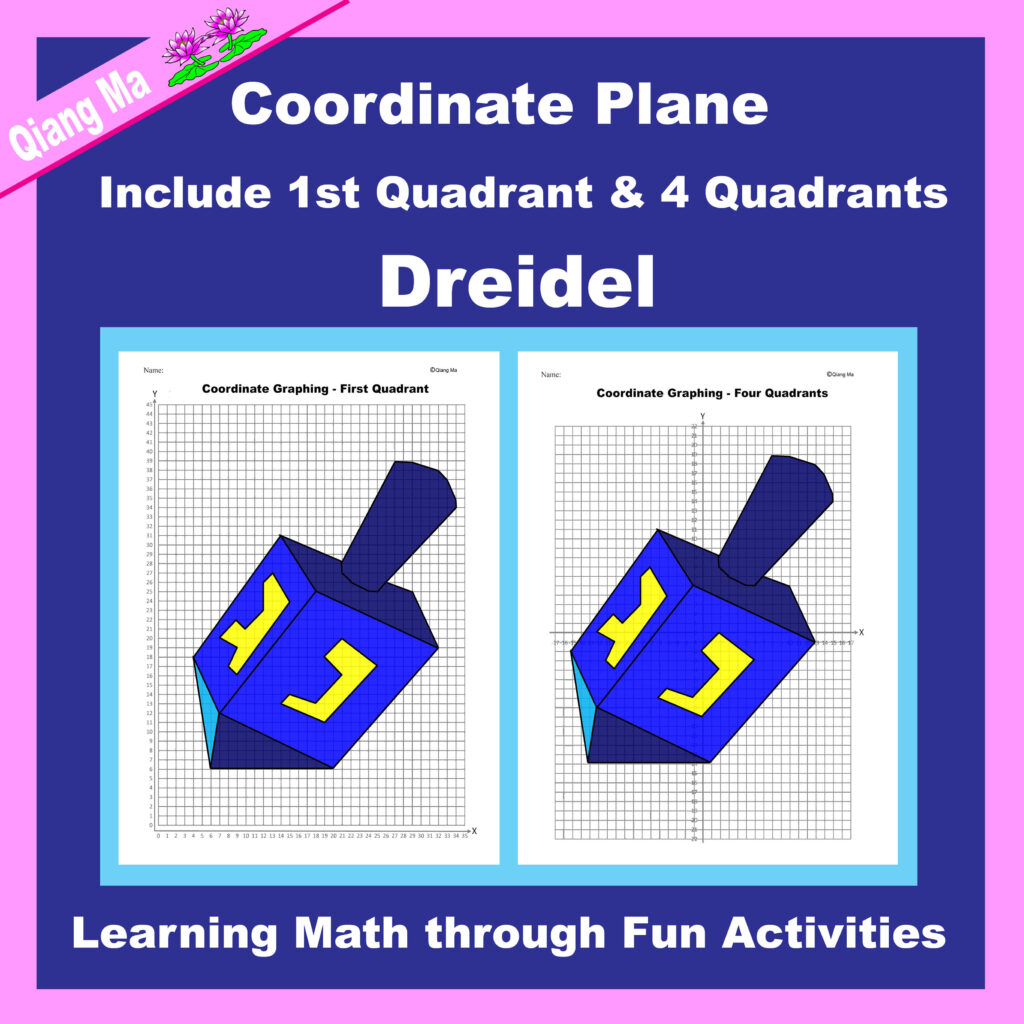 Hanukkah Coordinate Plane Graphing Picture: Dreidel | Made By Teachers