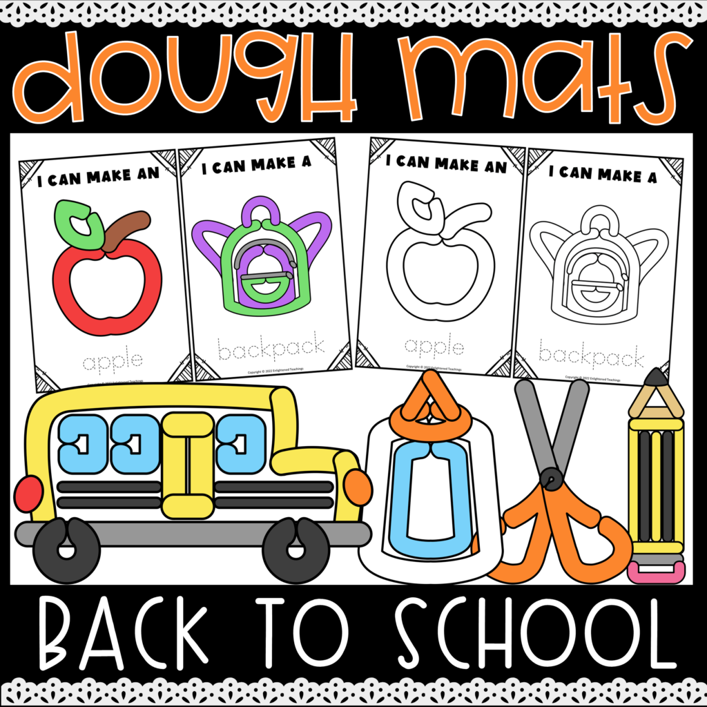 Back to School Play Dough Mats Fine Motor Skills, Playdough Mats ...