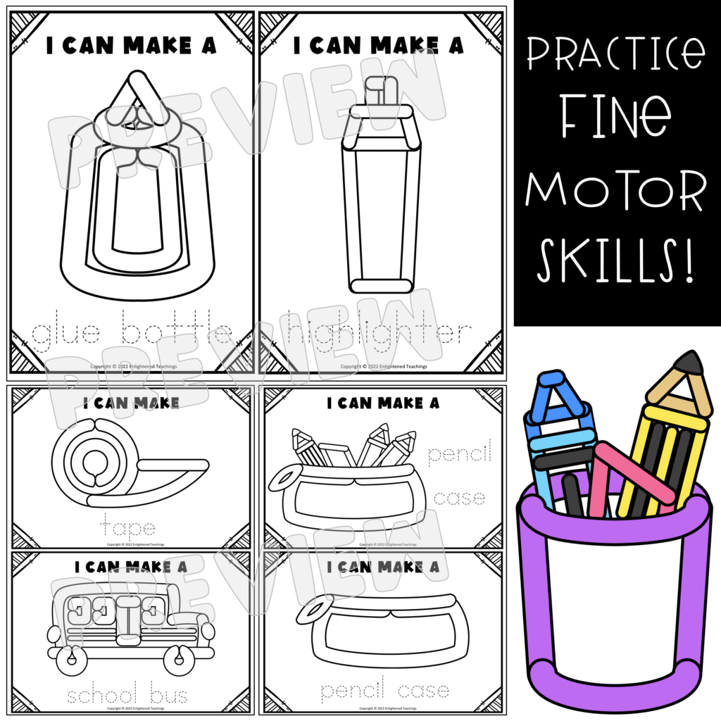 Back to School Play Dough Mats Fine Motor Skills, Playdough Mats ...