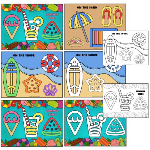 Summer Play Dough Mats Fine Motor Skills, Playdough Mats, Playdoh Mats ...