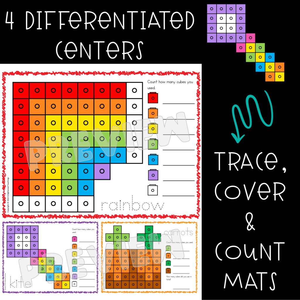Spring Snap Cube Mats Fine Motor Skills Counting Cube Centers - Made By ...