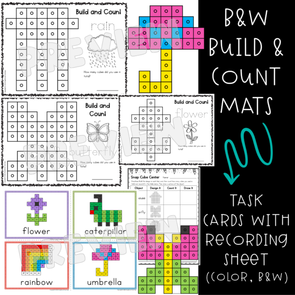 Spring Snap Cube Mats Fine Motor Skills Counting Cube Centers - Made By ...