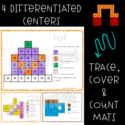 Winter Snap Cube Mats Fine Motor Skills Counting Cube Centers Unifix ...