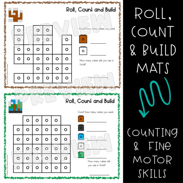 Winter Snap Cube Mats Fine Motor Skills Counting Cube Centers Unifix ...
