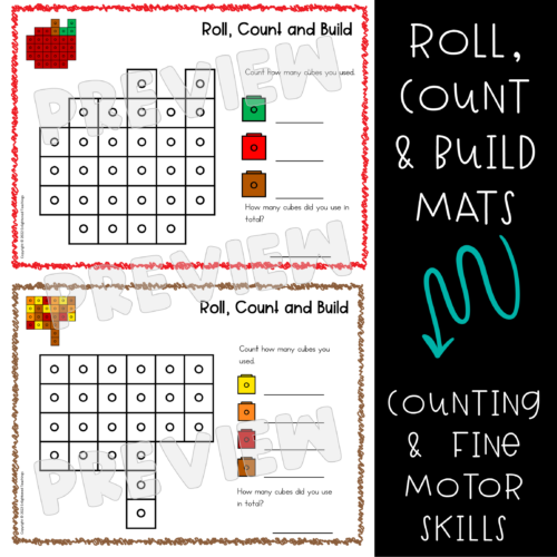 Fall Snap Cube Mats Fine Motor Skills Counting Cube Centers Unifix ...