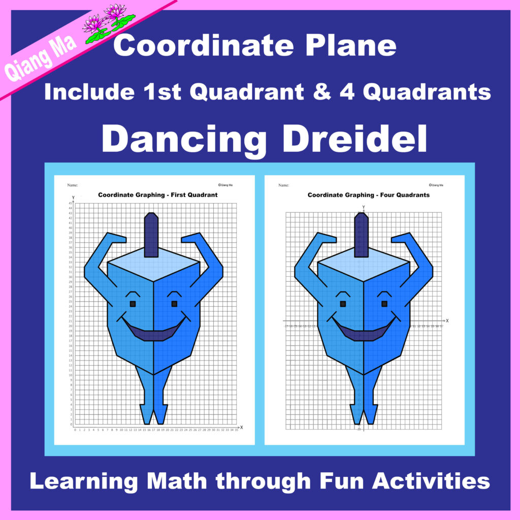 Hanukkah Coordinate Plane Graphing Picture: Dancing Dreidel | Made By ...