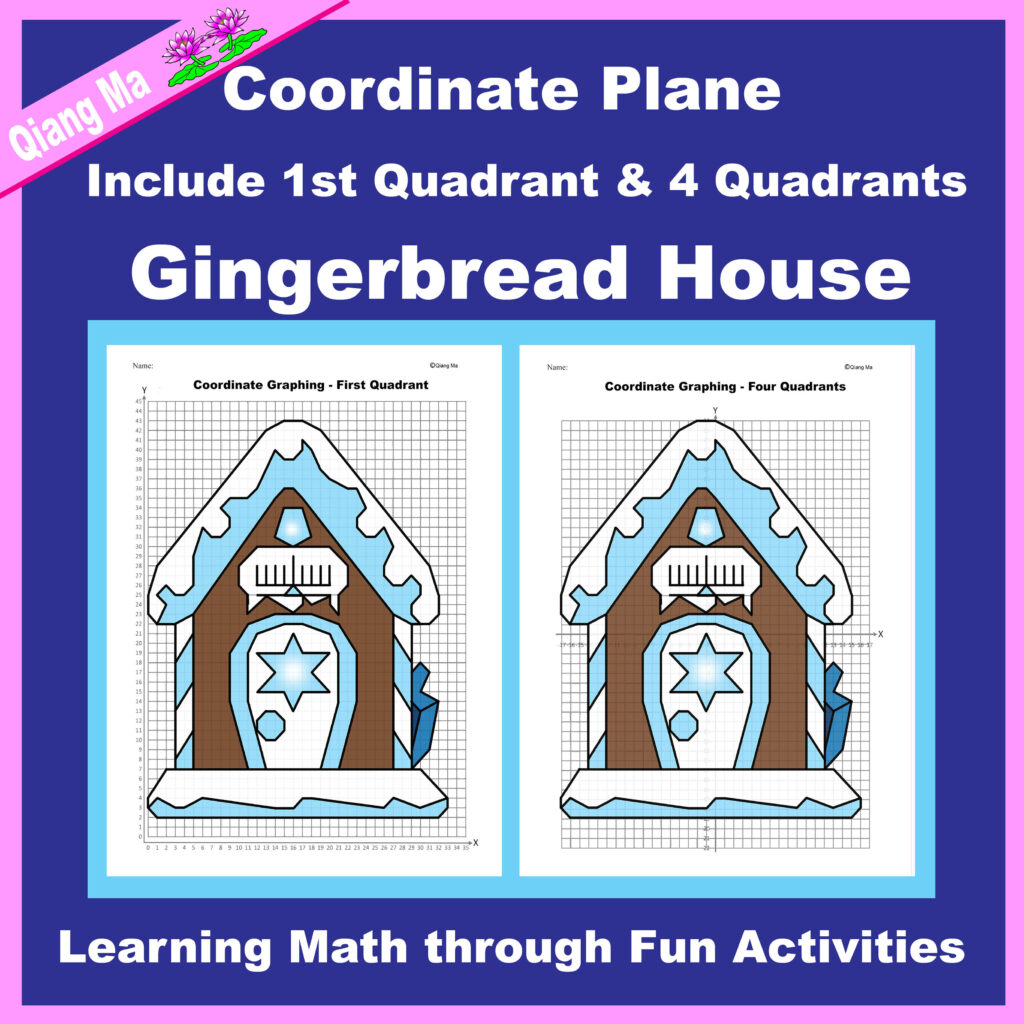 Hanukkah Coordinate Plane Graphing Picture: Gingerbread House - Made By ...