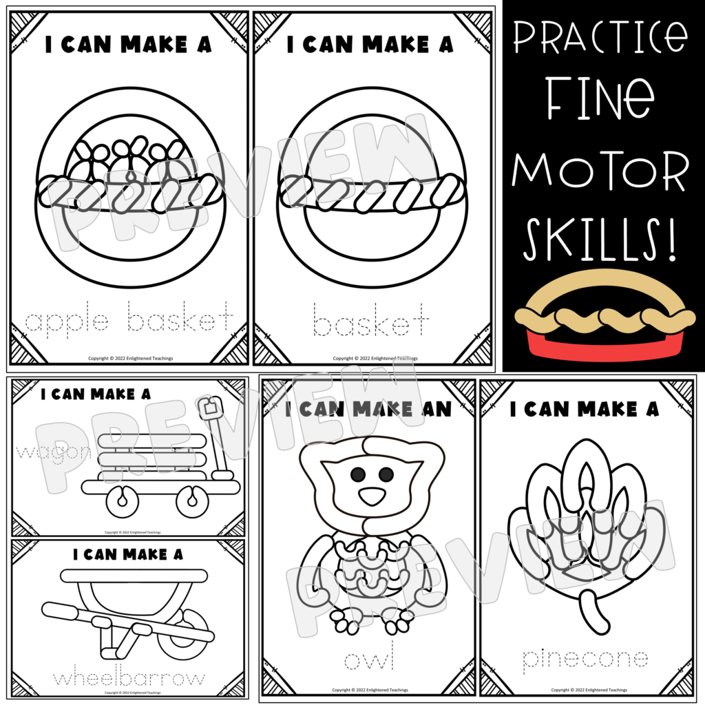 Fall Play Dough Mats Fine Motor Skills, Autumn Playdough Mats, Playdoh ...