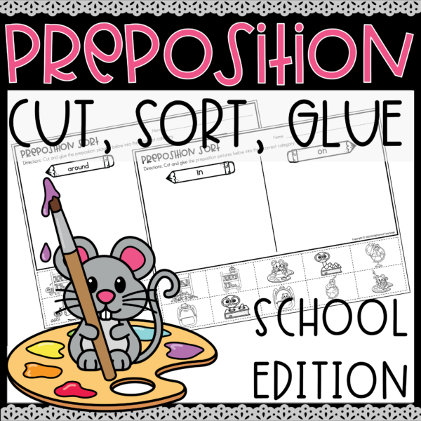 School Preposition Sort Worksheets Cut Glue Paste Sorting Positional ...