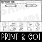 School Preposition Sort Worksheets Cut Glue Paste Sorting Positional ...