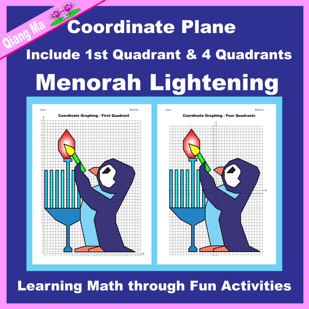 Hanukkah Coordinate Plane Graphing Picture: Hanukkah Bundle 6 in 1 ...