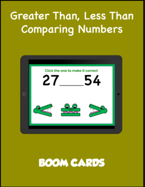 Comparing Numbers, Greater Than Less Than, Boom Cards | Made By Teachers