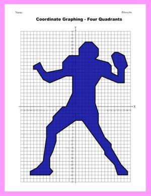 Super Bowl Coordinate Plane Graphing Picture: Athlete 1 | Made By Teachers