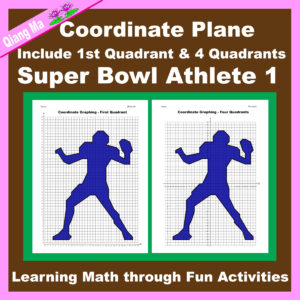 Super Bowl Coordinate Plane Graphing Picture: Athlete 1 - Made By Teachers