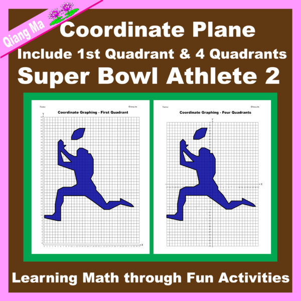Super Bowl Coordinate Plane Graphing Picture: Athlete 2 | Made By Teachers