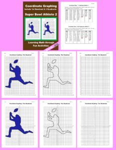 Super Bowl Coordinate Plane Graphing Picture: Athlete 2 - Made By Teachers