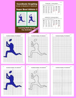 Super Bowl Coordinate Plane Graphing Picture: Athlete 2 | Made By Teachers