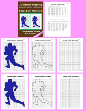 Super Bowl Coordinate Plane Graphing Picture: Athlete 3 | Made By Teachers