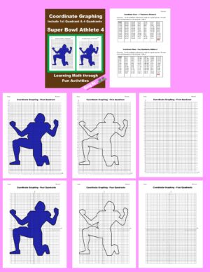 Super Bowl Coordinate Plane Graphing Picture: Athlete 4 | Made By Teachers