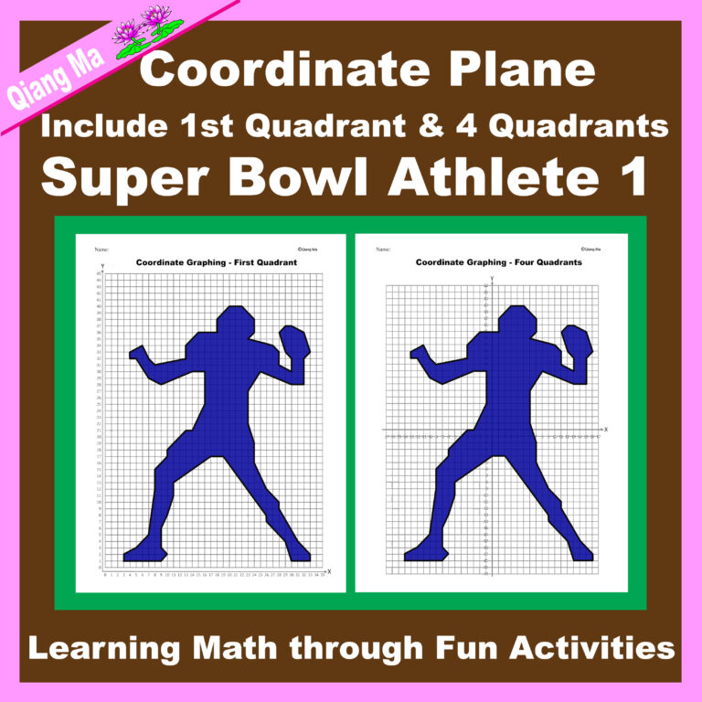 Super Bowl Coordinate Plane Graphing Picture: Athletes 4 in 1 Bundle ...