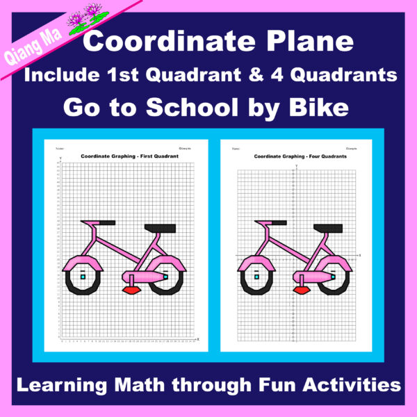 Back to School Coordinate Plane Graphing Picture: Go to School by Bike ...