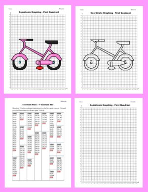 Back to School Coordinate Plane Graphing Picture: Go to School by Bike ...
