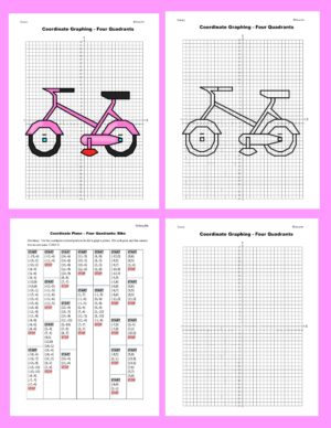 Back to School Coordinate Plane Graphing Picture: Go to School by Bike ...
