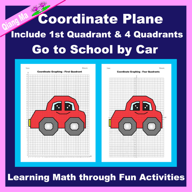 Back to School Coordinate Plane Graphing Picture: Go to School by Car ...