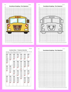 Back to School Coordinate Plane Graphing Picture: Go to School ...
