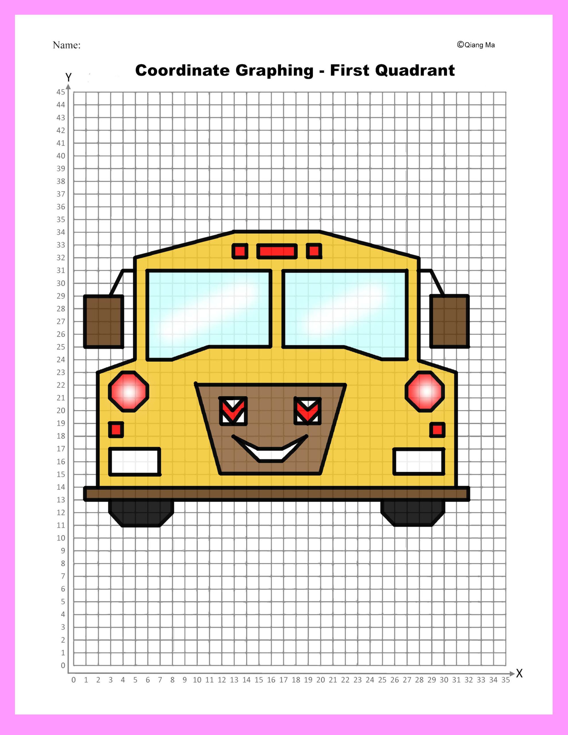 Back to School Coordinate Plane Graphing Picture: Go to School ...