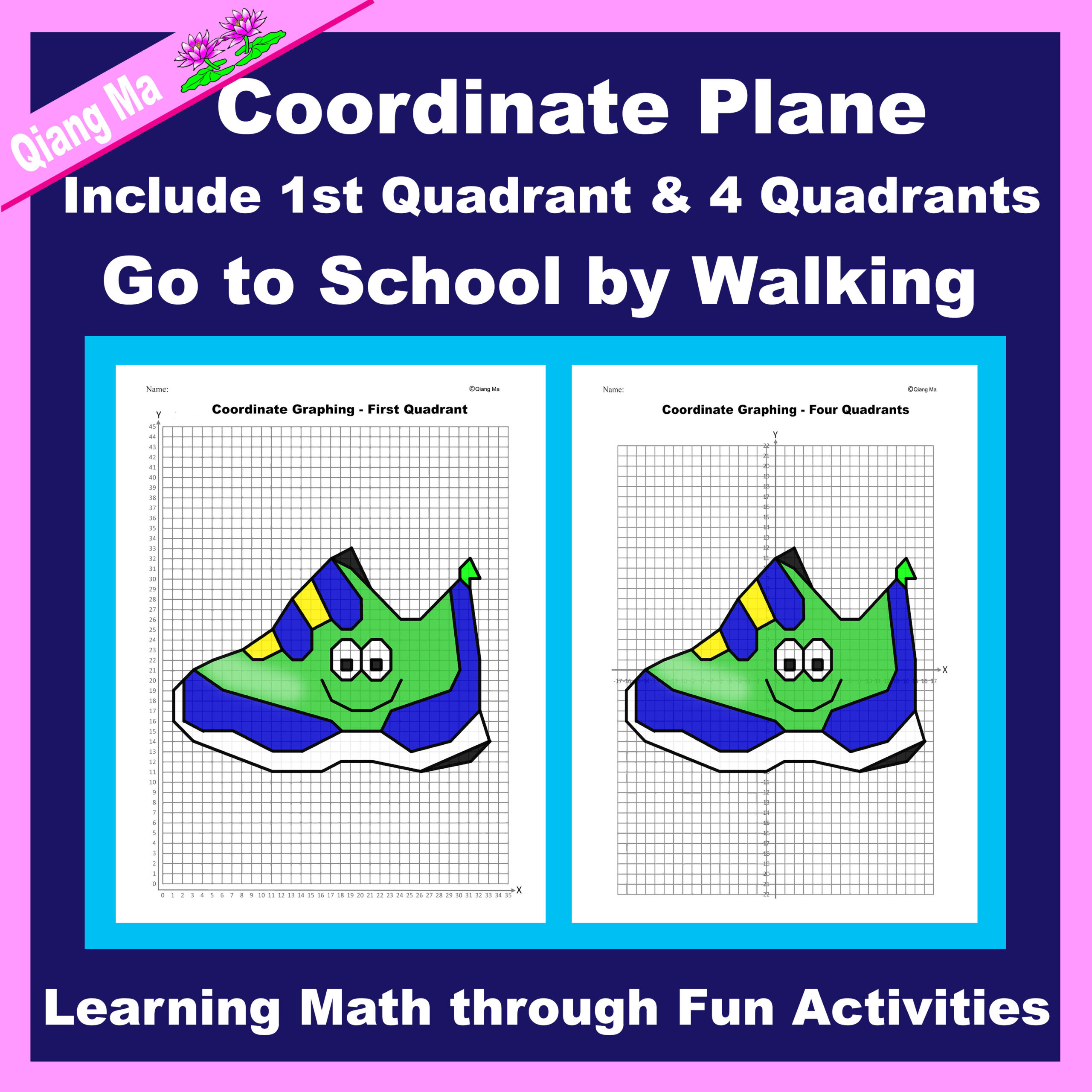 Back to School Coordinate Plane Graphing Picture: Go to School by ...