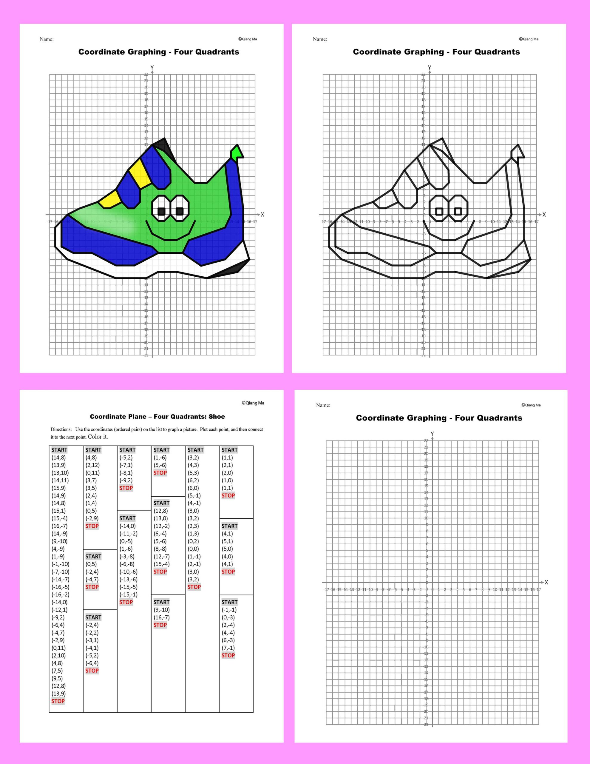 Back to School Coordinate Plane Graphing Picture: Go to School by ...