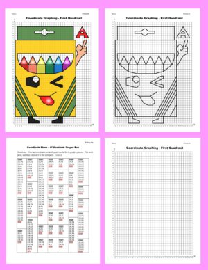 Back to School Coordinate Plane Graphing Picture: Crayon Box | Made By ...
