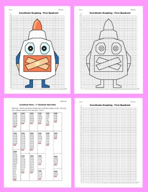 Back to School Coordinate Plane Graphing Picture: Glue Stick | Made By ...