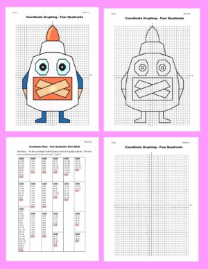 Back to School Coordinate Plane Graphing Picture: Glue Stick | Made By ...