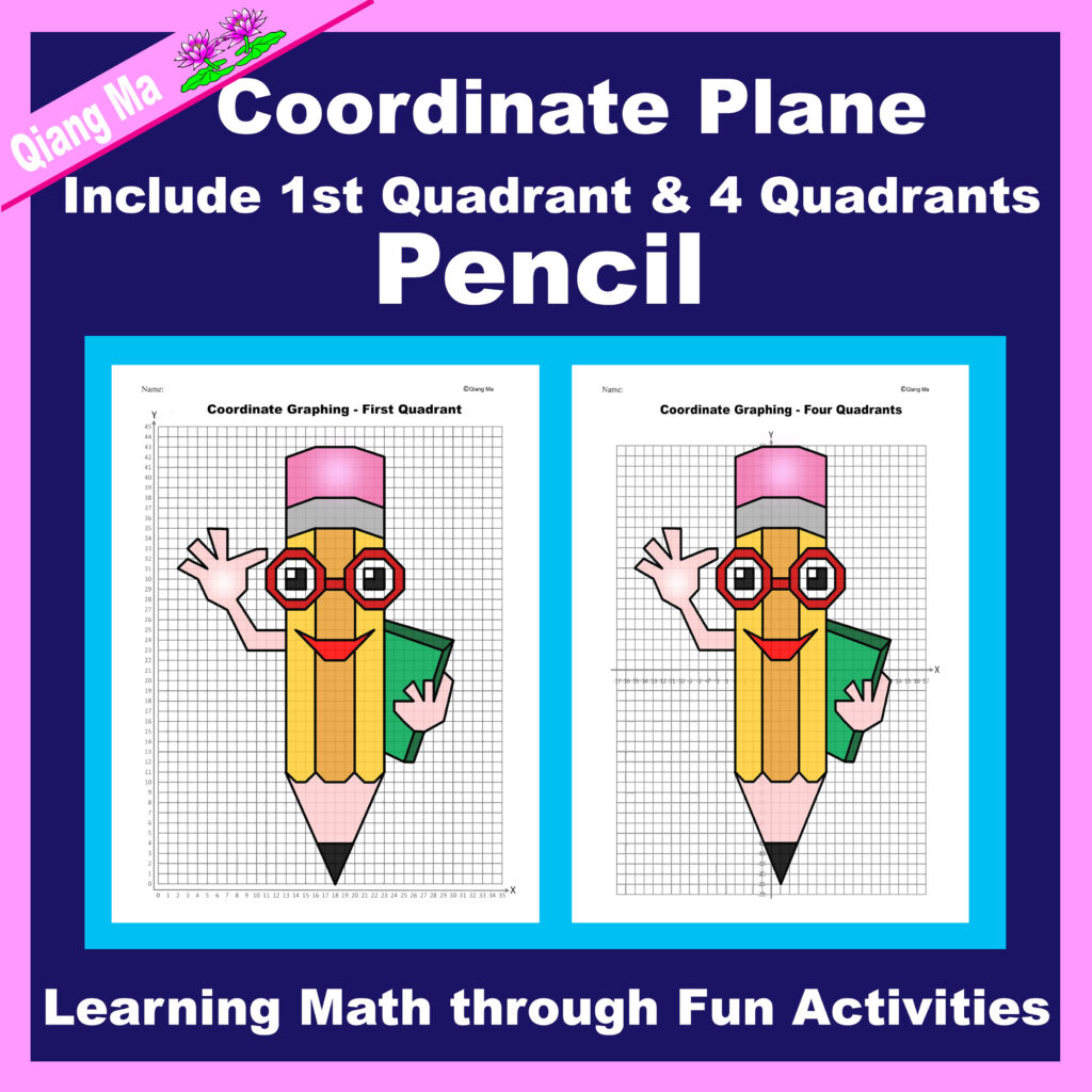 Back to School Coordinate Plane Graphing Picture: Pencil | Made By Teachers