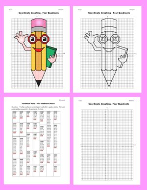 Back to School Coordinate Plane Graphing Picture: Pencil | Made By Teachers